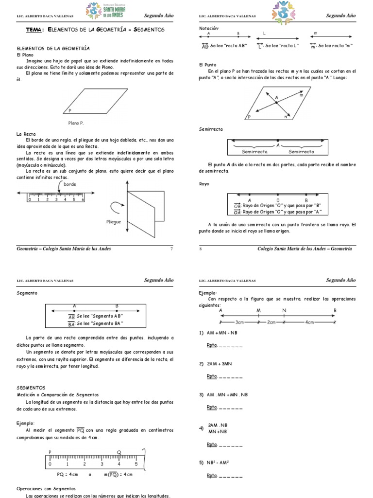 Geometria 2do Sec IIB | PDF | Ángulo | Línea (geometría)