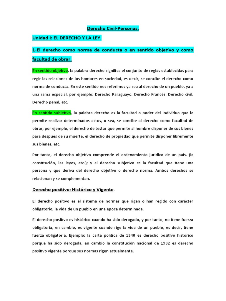 Derecho Civil Personas. | PDF