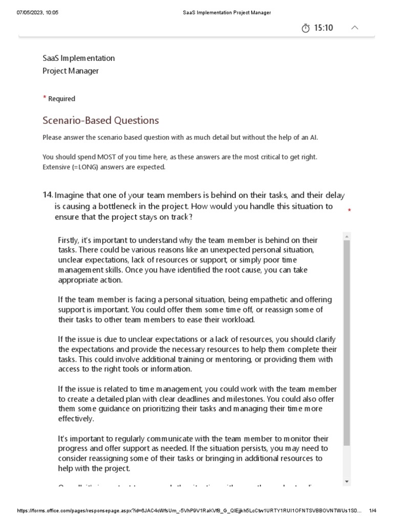 Saas Implementation Project Manager Pdf Software As A Service Risk