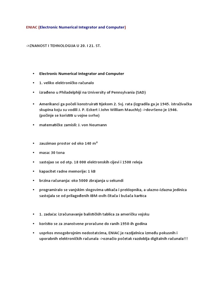 Eniac Pdf