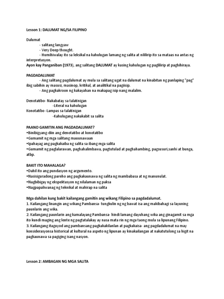 Dalumat Reviewer | PDF