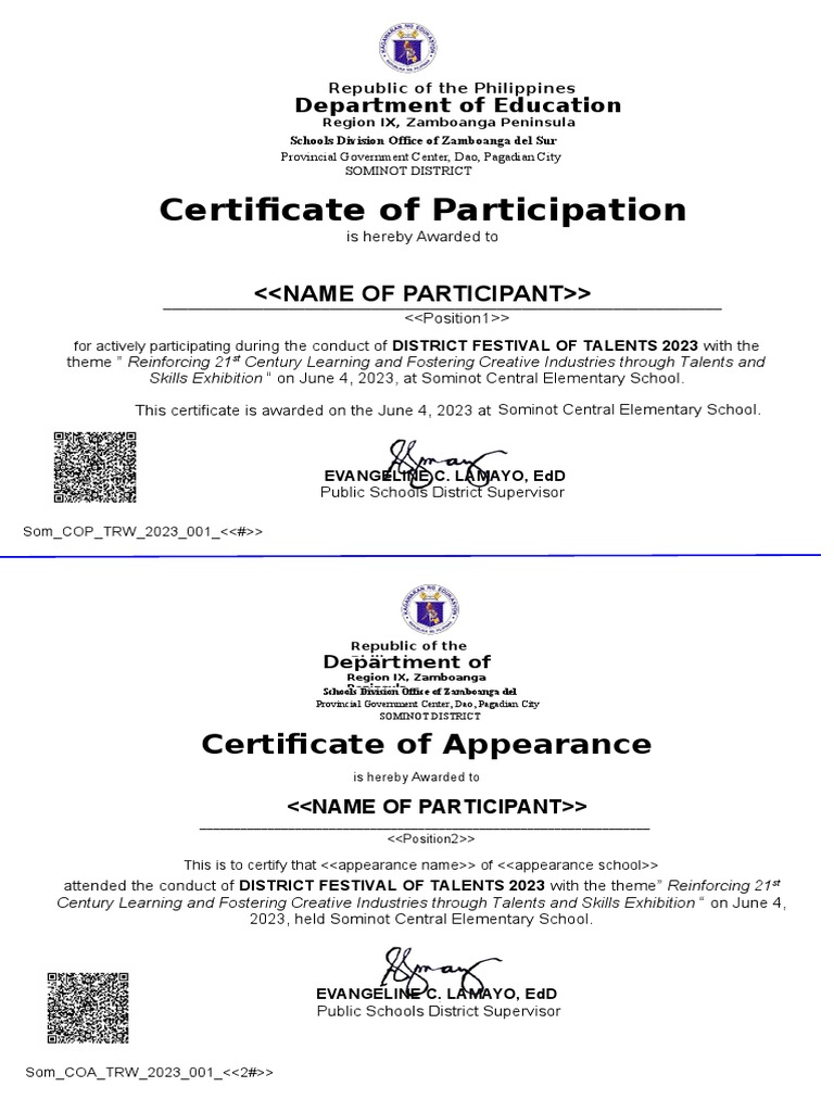 Certificate of Participation With Appearance | PDF