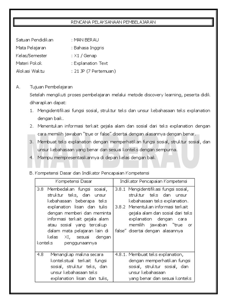 RPP Explanation Text | PDF