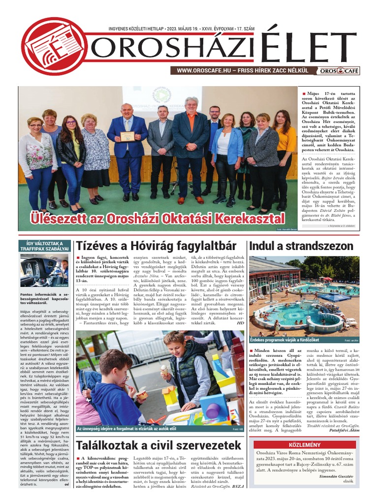 2023./17. Szám - Orosházi Élet | PDF