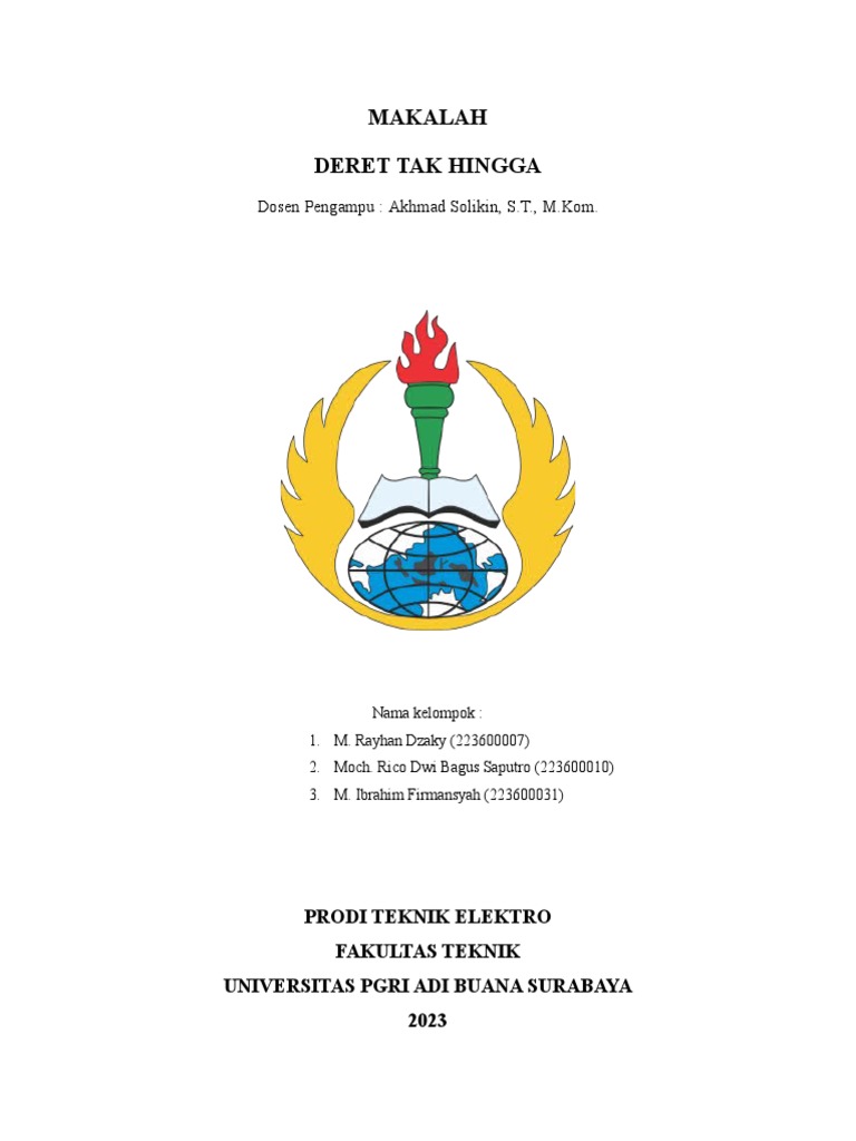 MAKALAH DERET TAK HINGGA Kelompok 3 | PDF