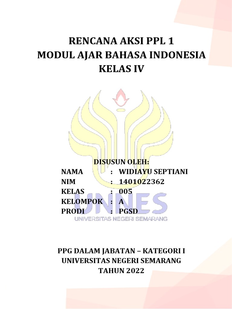 Rencana Aksi PPL 1 Modul Ajar Bahasa Indonesia Kelas Iv | PDF