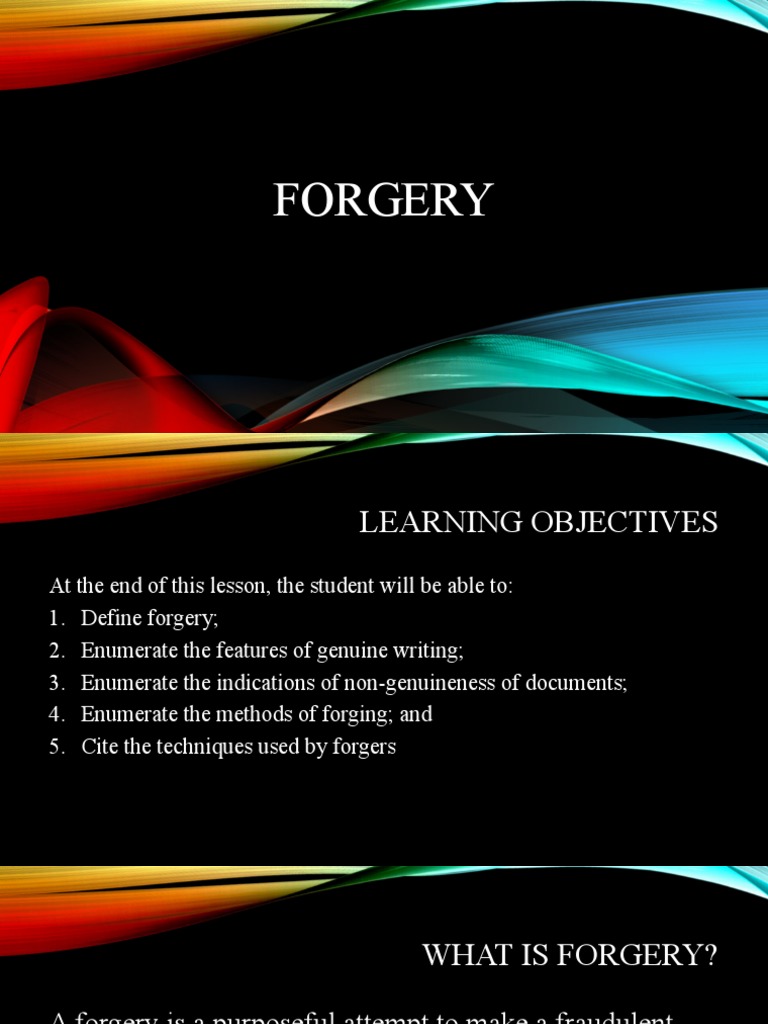 Lesson 4 Forgery | PDF | Forgery | Signature