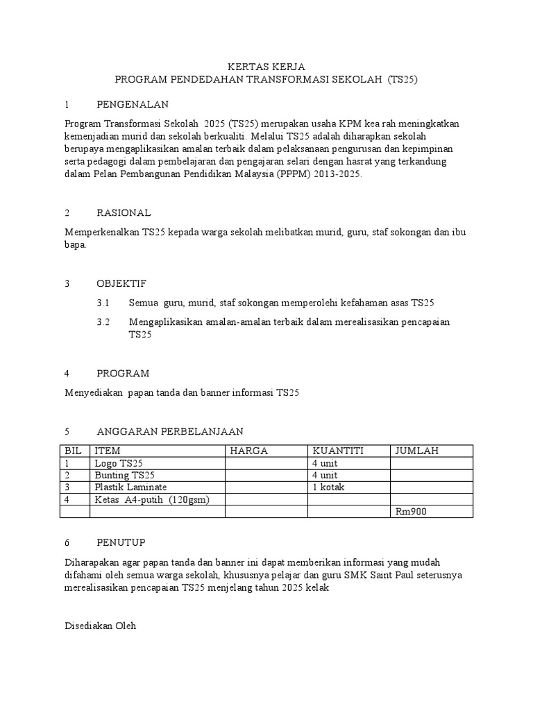 Kertas Kerja TS25 | PDF | Seni