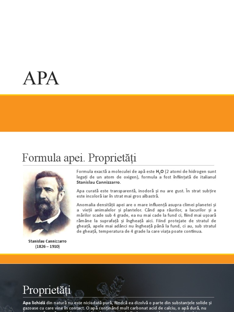 Proiect APA Chimie | PDF