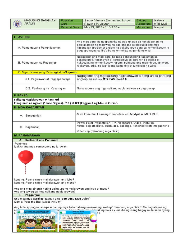 COT 2 DLP-MTBMLE 2-4TH WEEK 5 | PDF