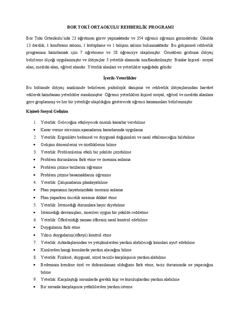 Rehberlik Programı | PDF