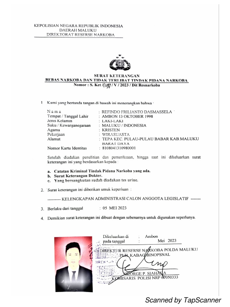 BNN Refindo Dasmasela | PDF