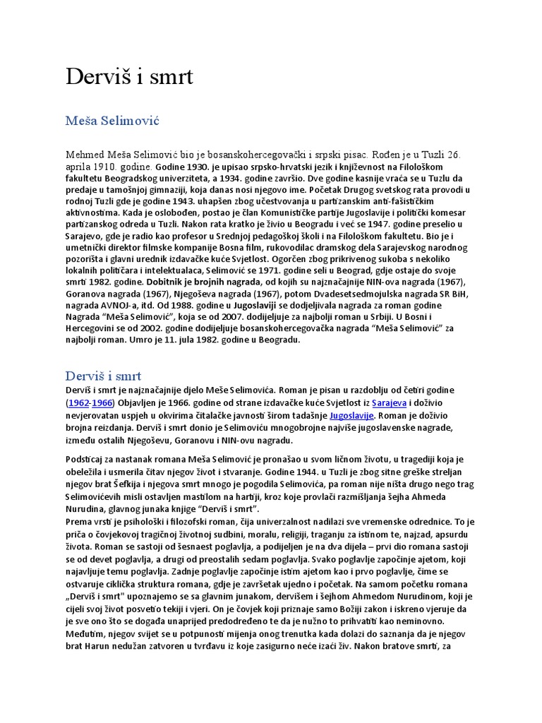 Derviš I SMRT | PDF