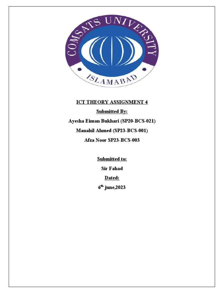 Ict Assignment 4 | PDF