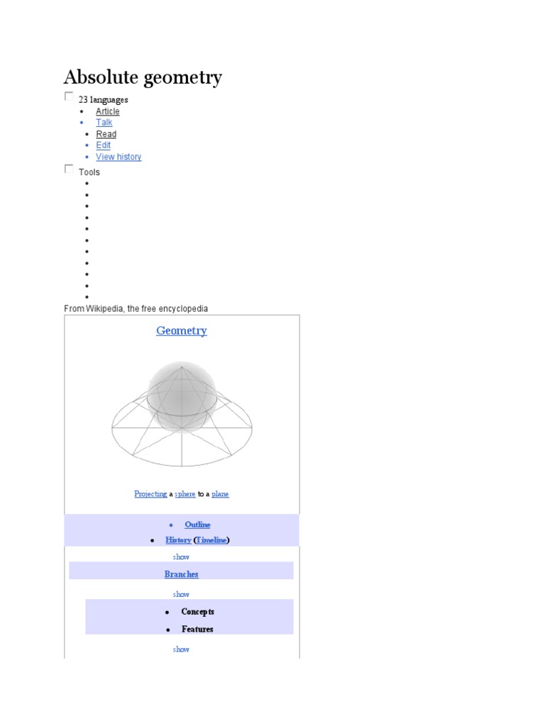Absolute Geometry | PDF | Mathematics | Geometry