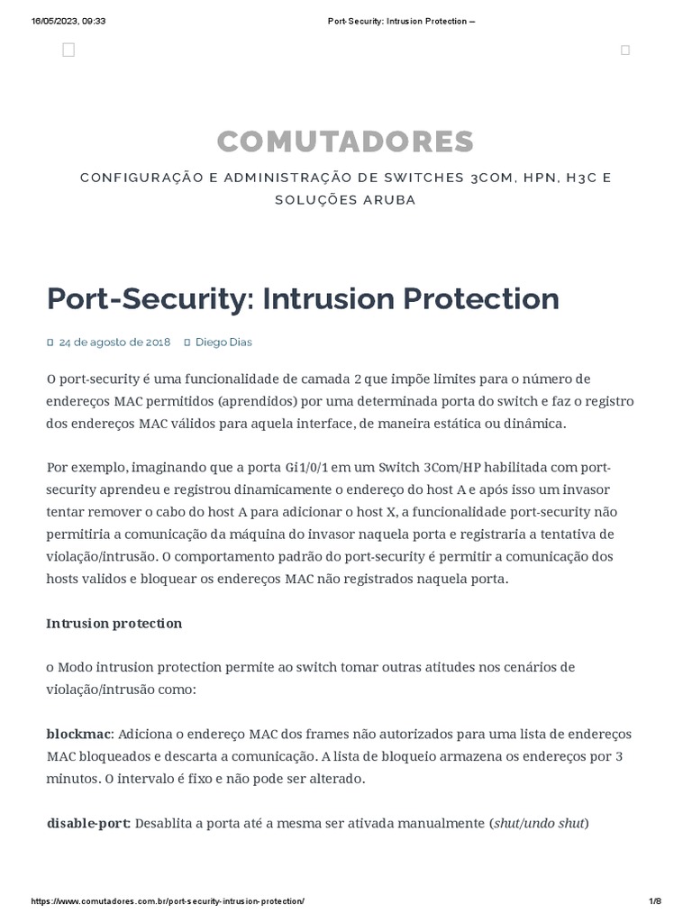 Desativando Port Security em Switches | PDF | Comutador de rede ...