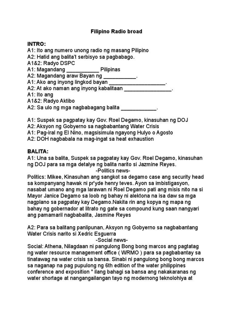 Filipino Radio broad | PDF