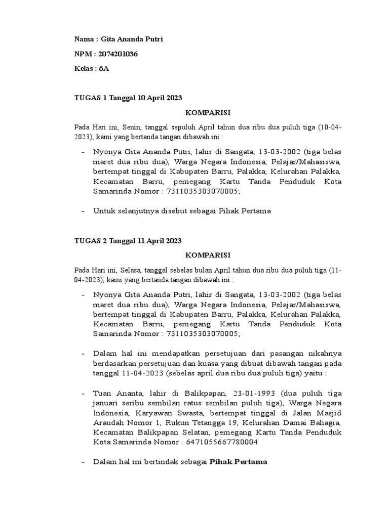 Tanda Tangan Gita Ananda Putri | PDF