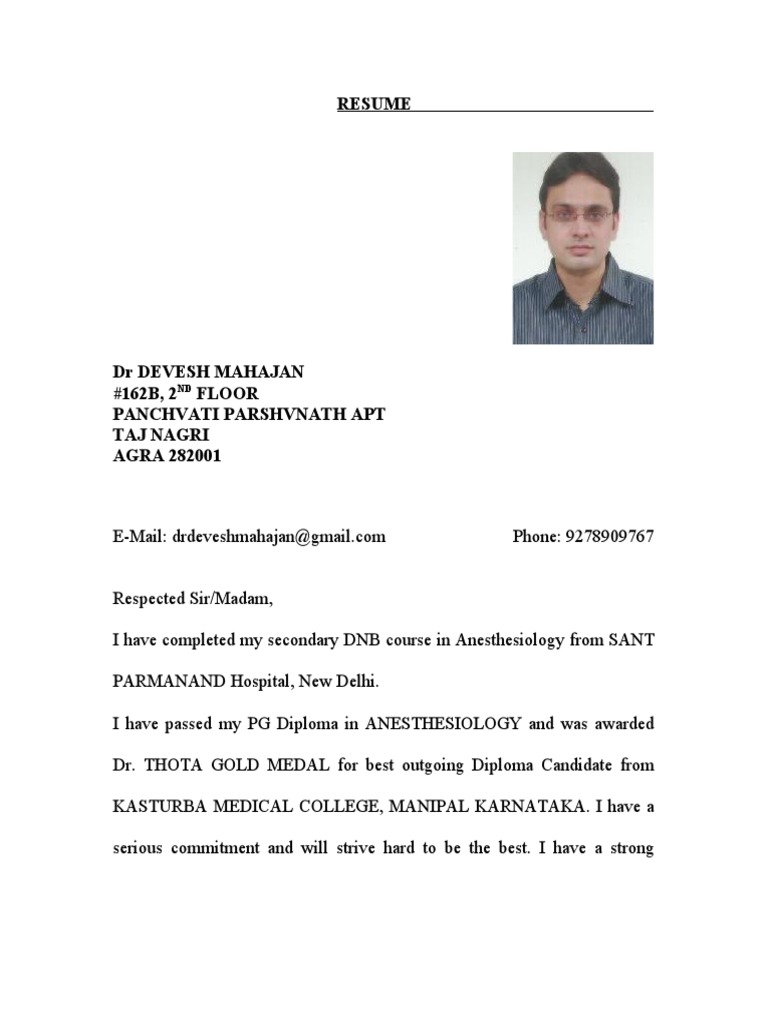 devesh mahajan resume (1) | PDF | Health Care | Social Programs