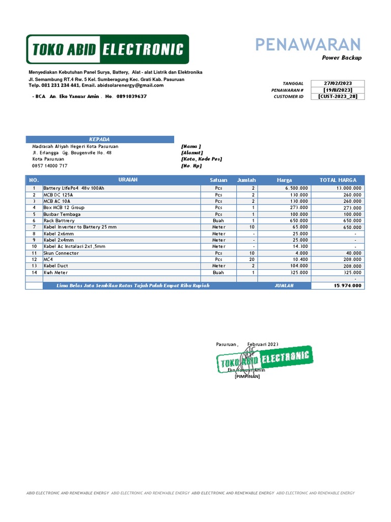 Project Pelatihan EBT MAN Kopas | PDF