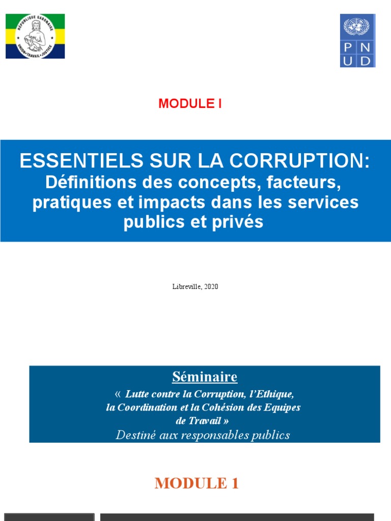MODULE 1 Essentiels Sur La Corruption | PDF