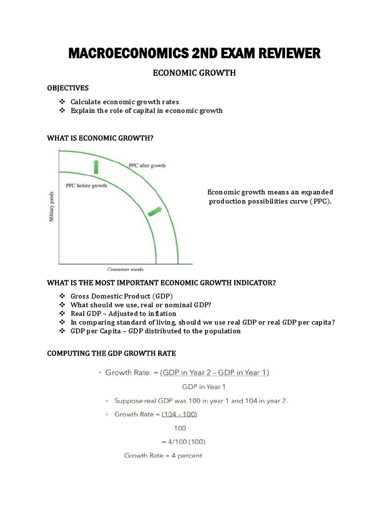 Macroeconomics 2nd Exam Reviewer | PDF | Economic Growth | Gross ...