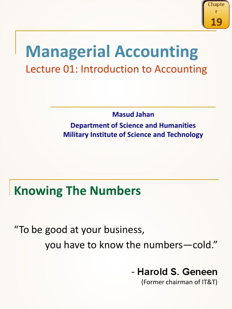 Lec 01 - Introduction To Managerial Accounting | PDF | Accounting ...