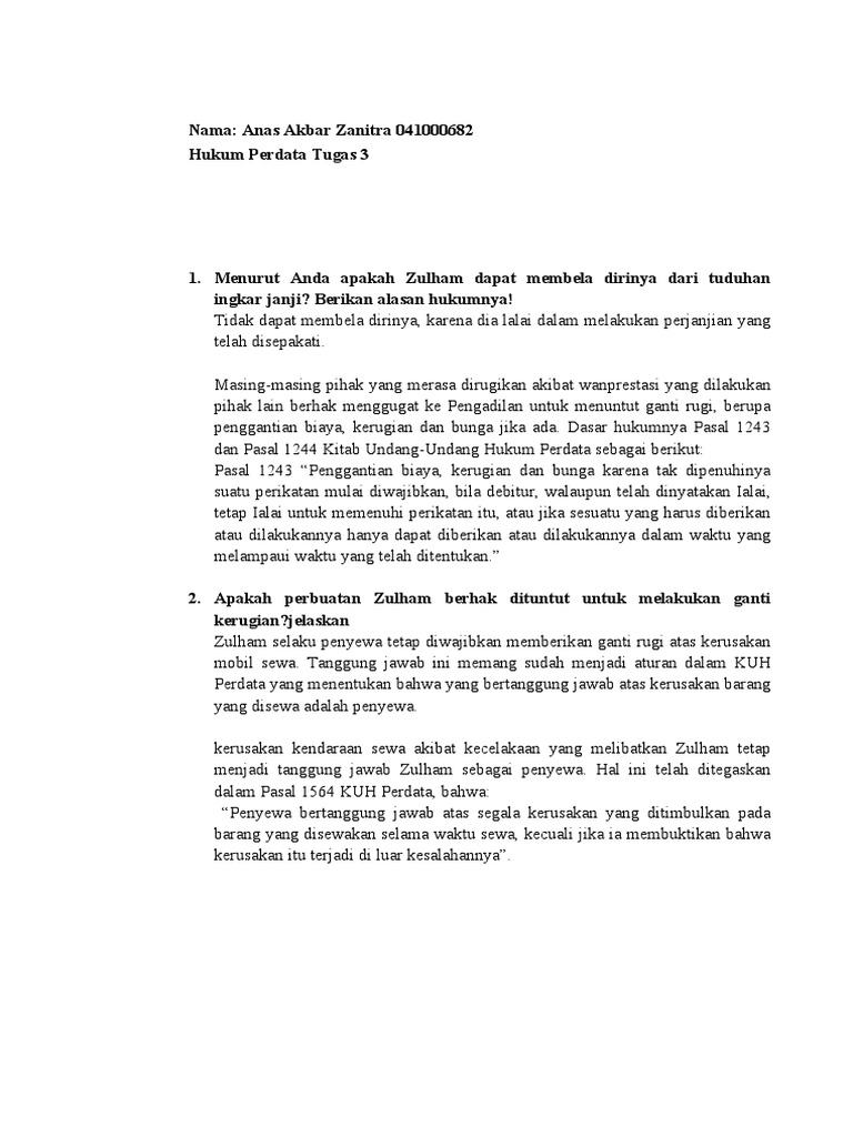 Hukum Perdata Tugas 2 | PDF