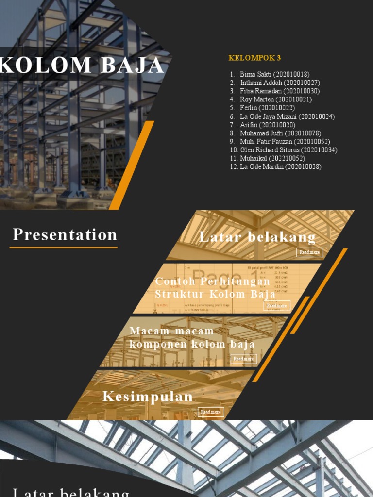 Struktur dan Pemasangan Kolom Baja | PDF