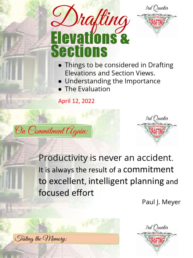 Drafting Elevations and Sections Overview | PDF | Technical Drawing ...