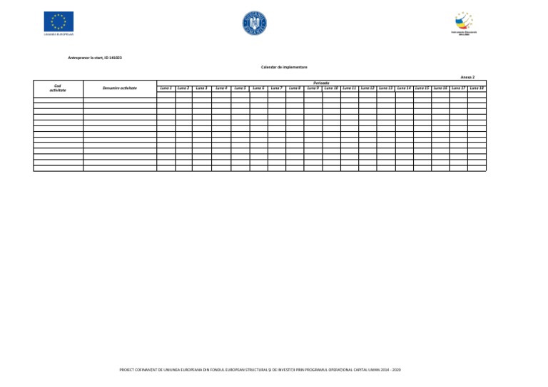 Anexa2-Calendar de Implementare | PDF