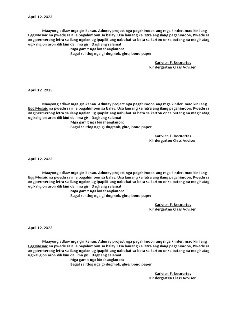 Project Letter | PDF