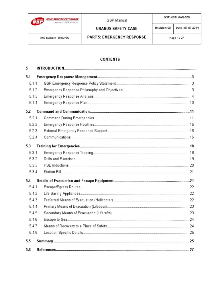 Part 5 Emergency Response | PDF | Emergency Evacuation | Emergency