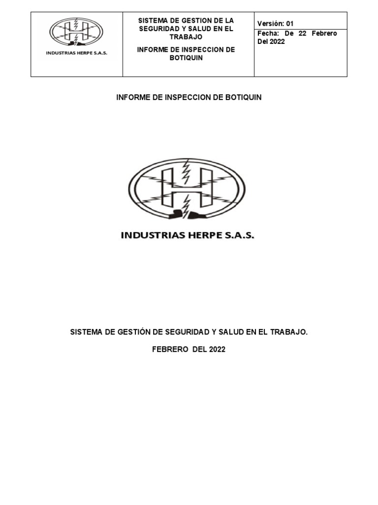 Informe de Inspeccion de La Area de Botiquin | PDF