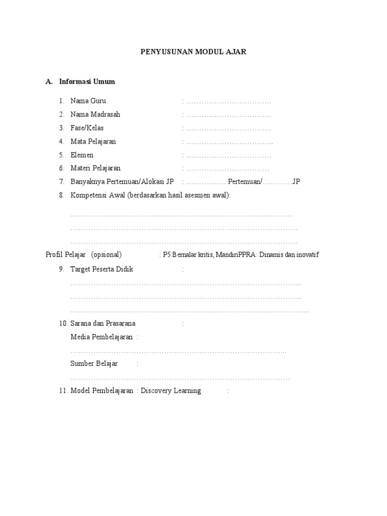 Penyusunan Modul Ajar | PDF