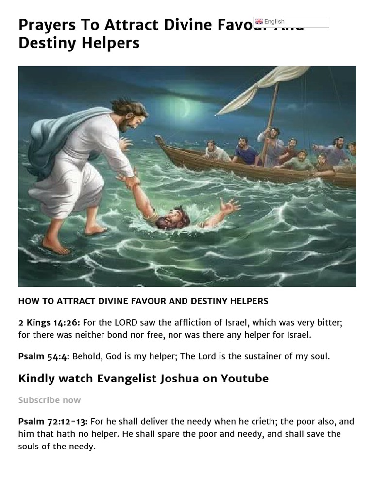 Prayers To Attract Divine Favour and Destiny Helpers - Evangelist ...
