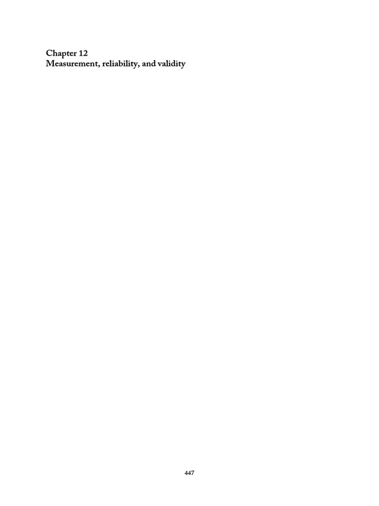 Measurement Reliability Validity Pdf Validity Statistics Variance