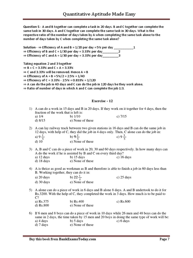 Time and Work - Removed | PDF