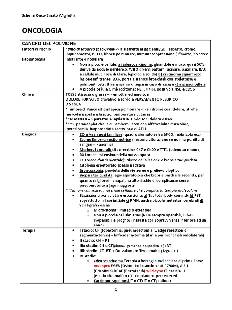 Onco-Emato Schemi | PDF