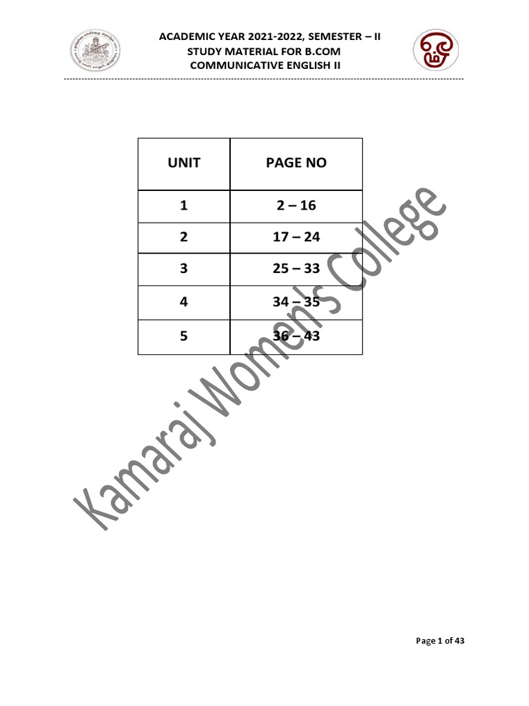 Communicative English II Sem II | PDF
