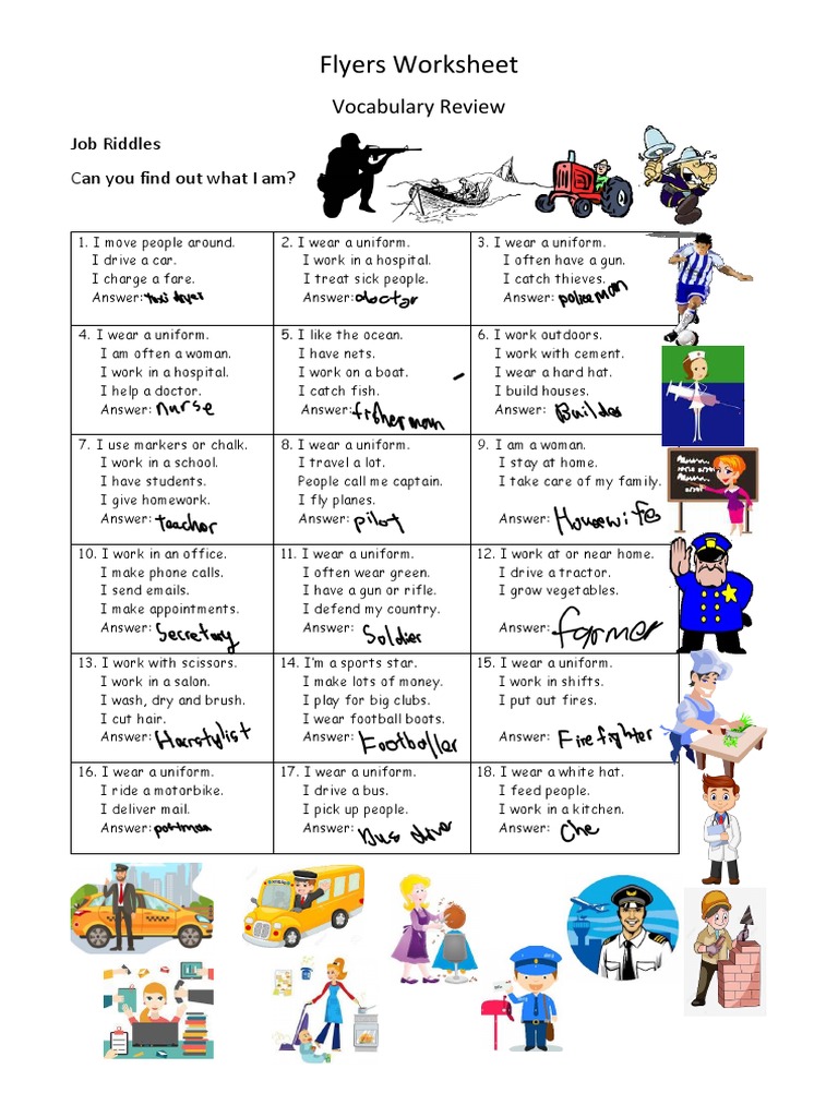 Kids' Job Riddles & Activities | PDF
