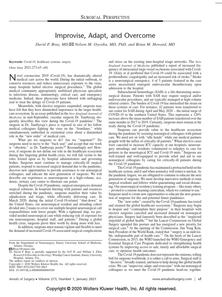 Improvise, Adapt, and Overcome.29 | PDF