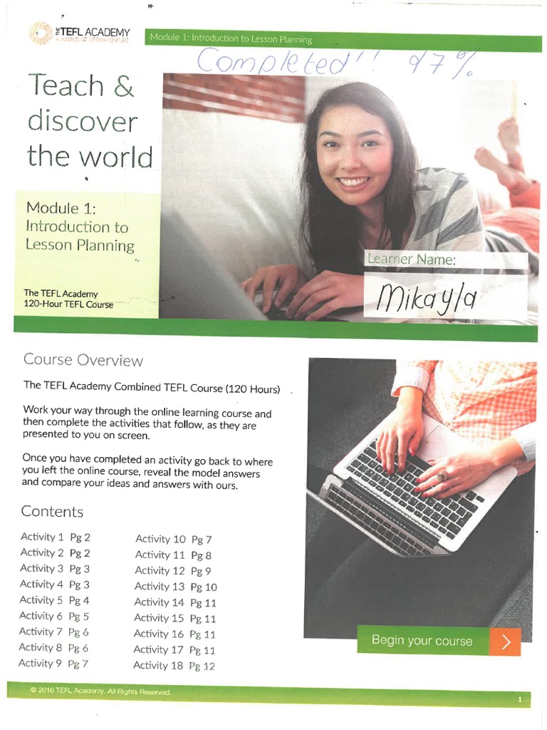 TEFL/ TESL - MODULE 1 With Answers/comments | PDF TEFL/ TESL - MODULE 1 With Answers/comments | PDF