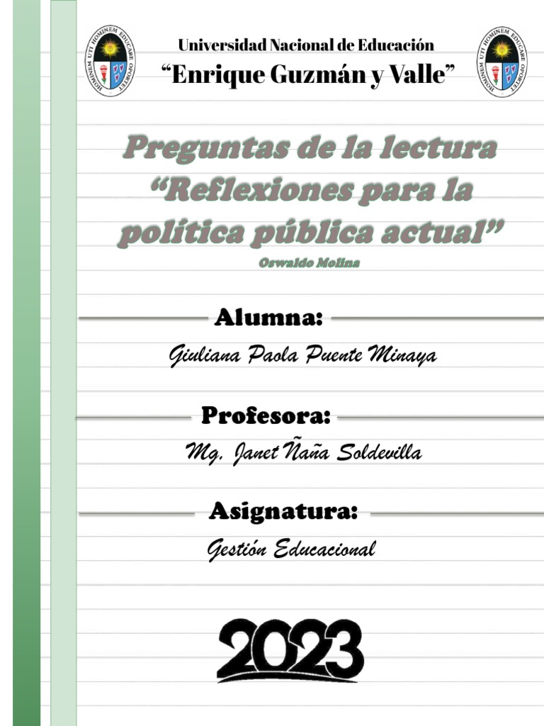 Preguntas de La Lectura | PDF