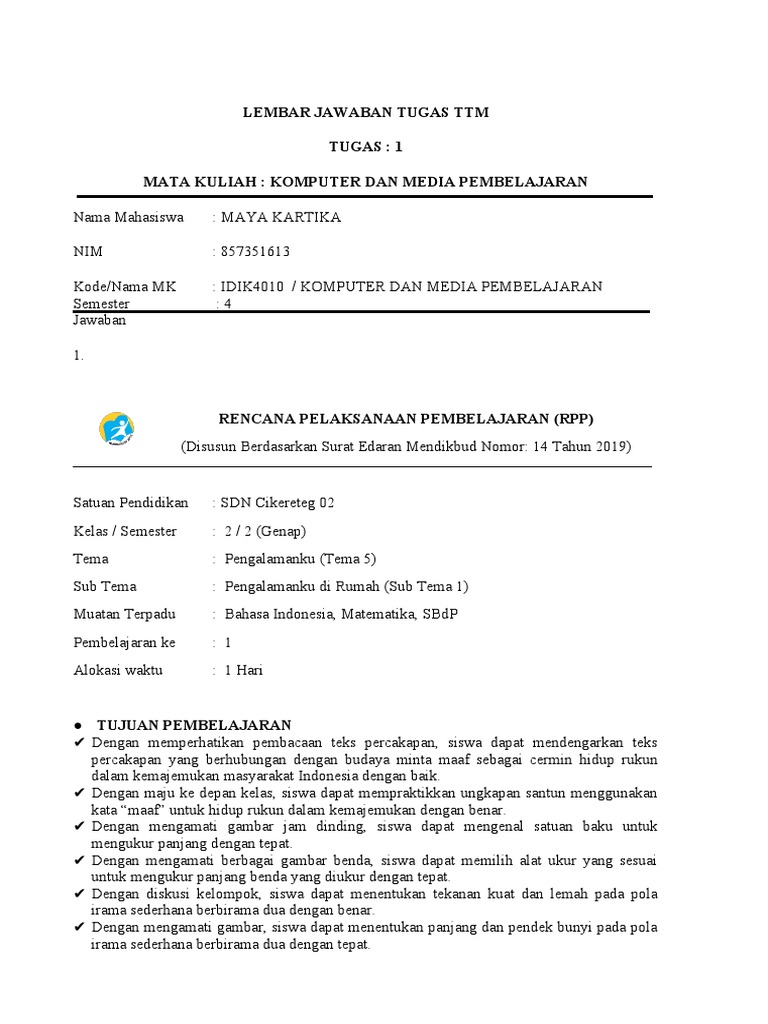 Lembar Jawaban Tugas TTM | PDF