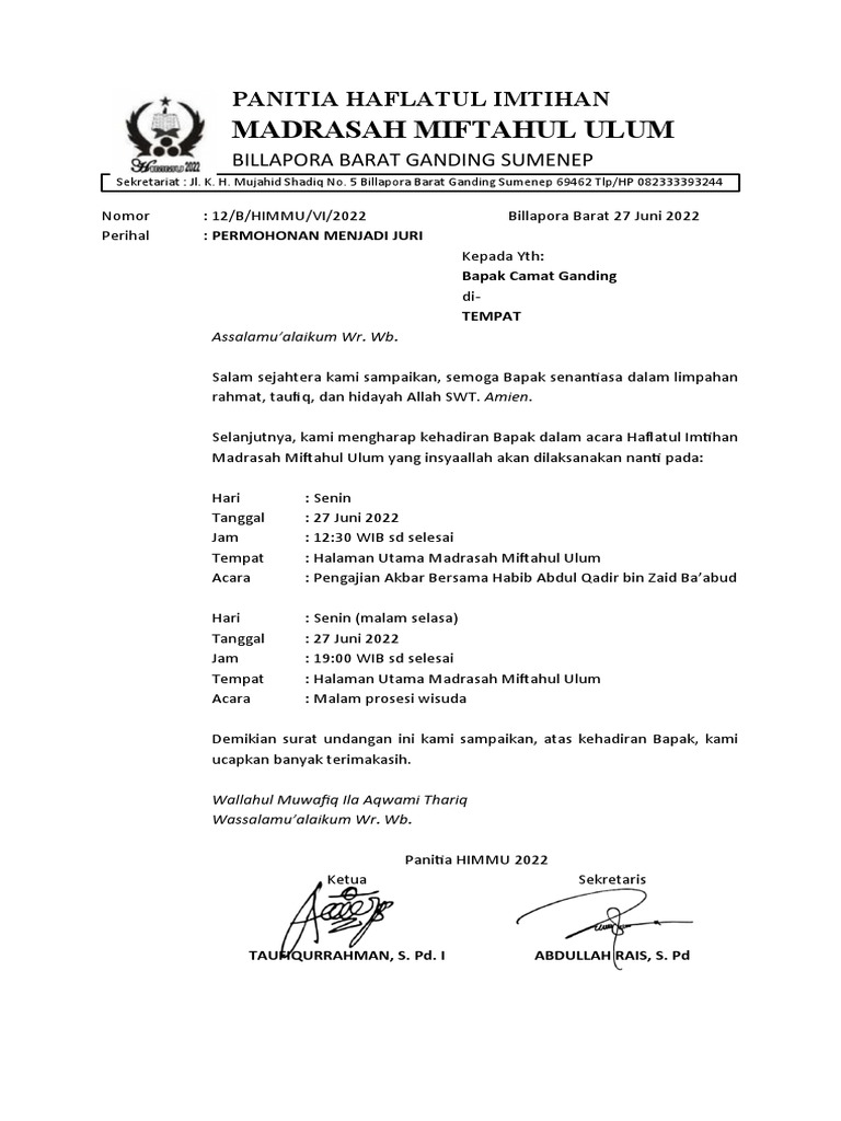 Undangan Camat | PDF