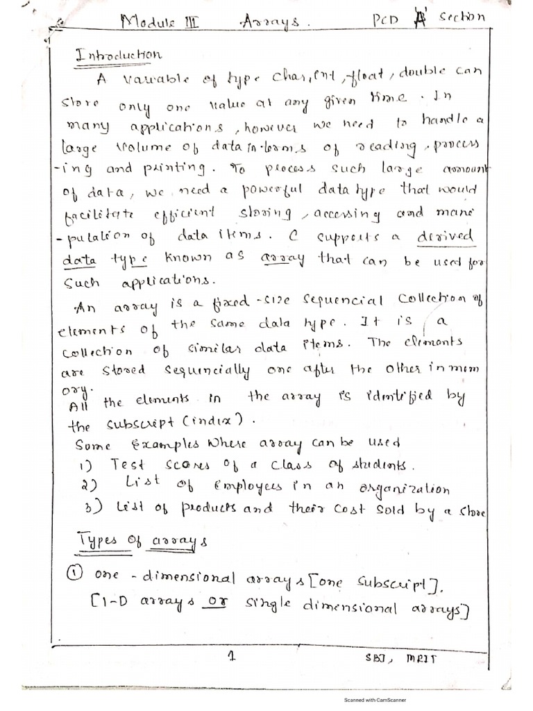 Module3 Arrays | PDF