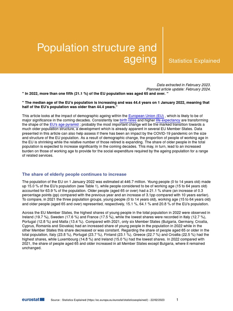 Europe's Ageing Population Trends | PDF | Demography | European Union
