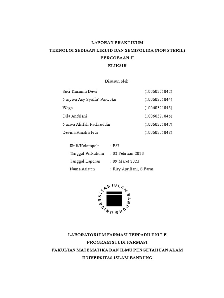 Praktikum Eliksir: Teori dan Aplikasi | PDF