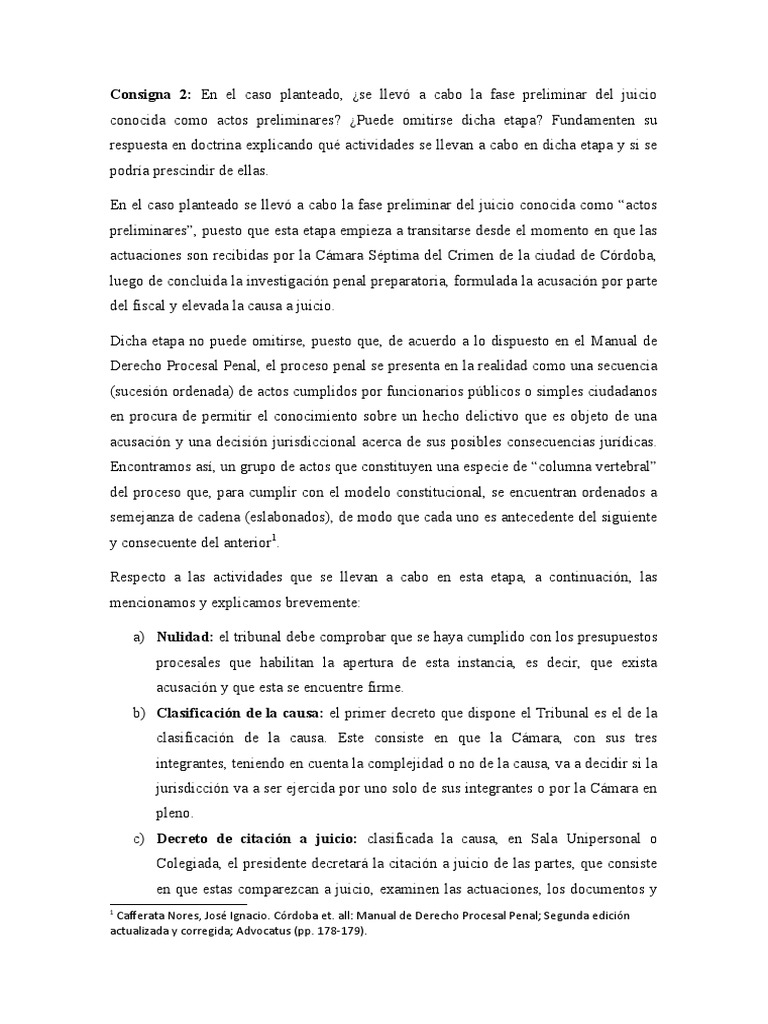 TP3 Procesal Penal-Consigna 2 | PDF | Ley procesal | Jurisdicción